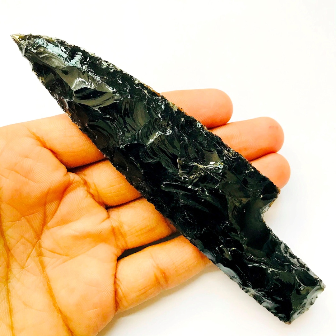 5.50" Inch Black Obsidian Athame, Obsidian Knife, Man Handmade Knife ...