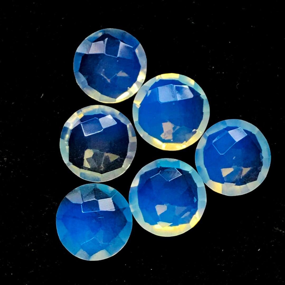 20 Pieces Faceted Milky Opal Hydro Quartz Gemstones: Round Cut, 8mm ...