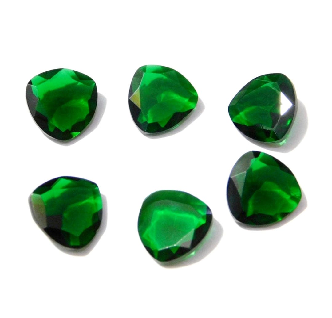50 Pieces Emerald Quartz Loose Gemstone - Emerald Quartz Trillion Shape ...