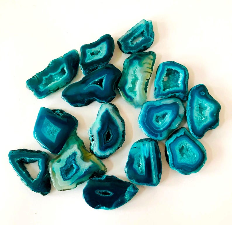 Polished Blue Slice Agate Cabochon: Loose Gemstone (10mm-30mm) - Etsy