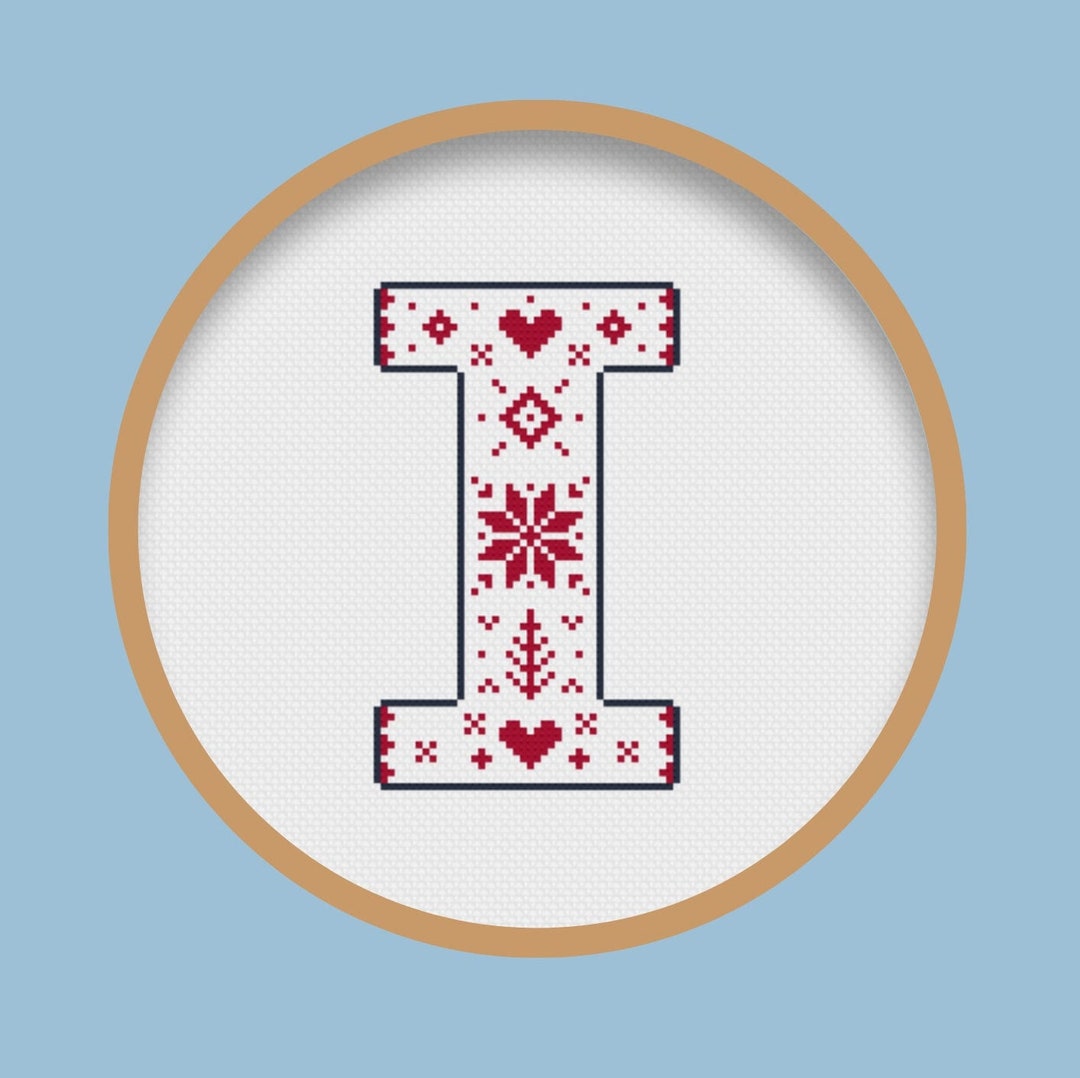 Scandinavian Style Cross Stitch Alphabet Letter 'I' Pattern - Pdf ...