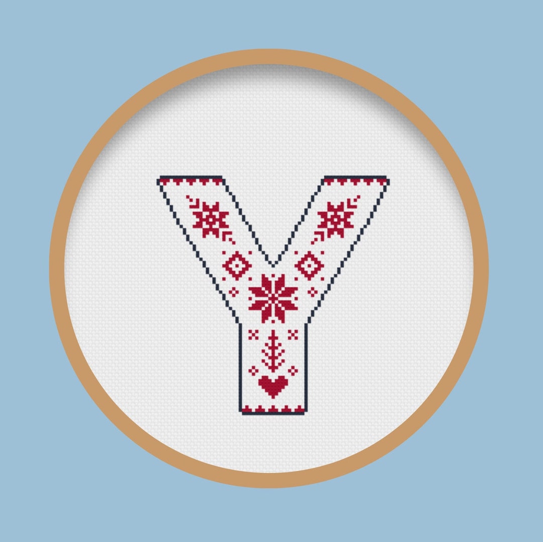 Scandinavian Style Cross Stitch Alphabet Letter Y Pattern - Pdf ...