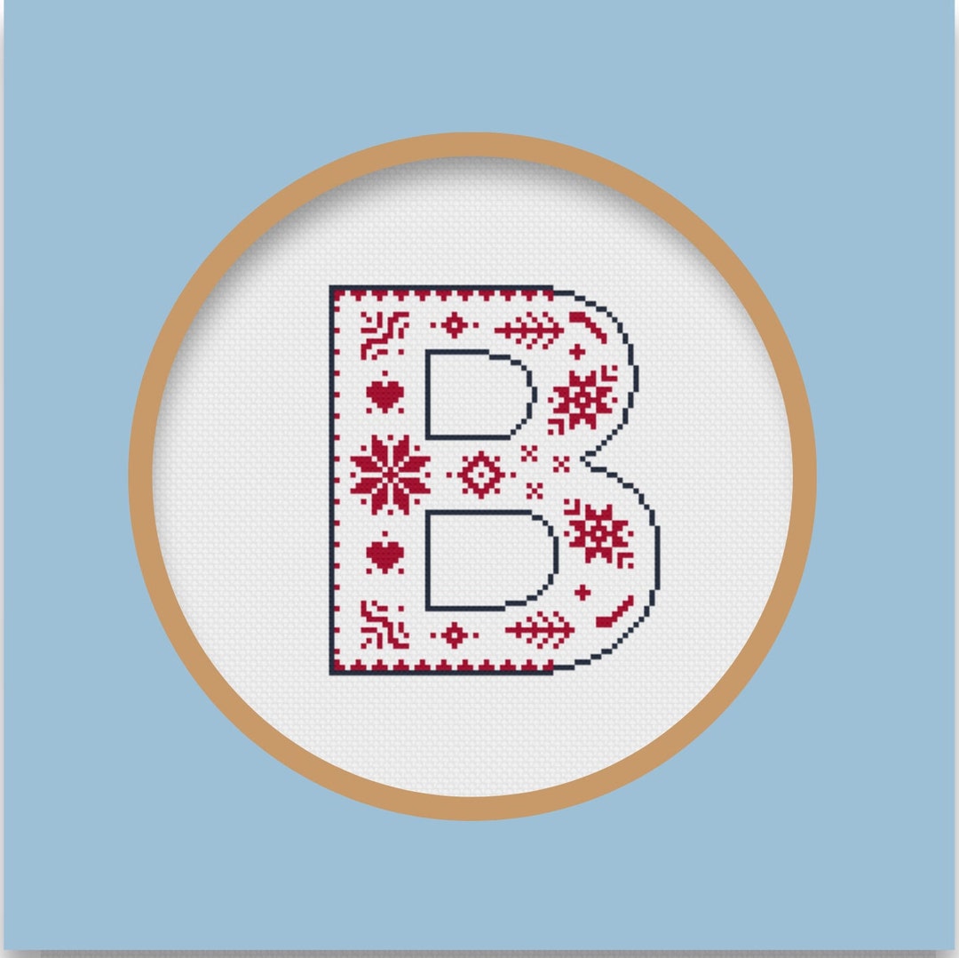 Scandinavian Style Cross Stitch Alphabet B Pattern - Pdf Download - Etsy