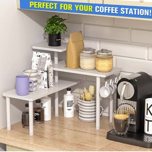 3 Tier Organizer Countertop Corner Shelf, Moveable Shelf Organizer for ...