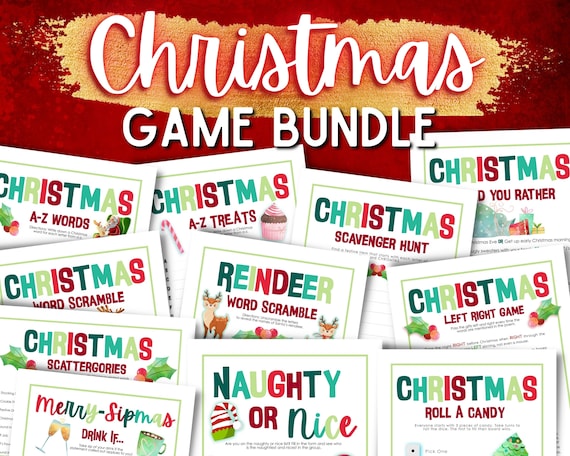 Christmas Game Party Bundle. Holiday party games, Celebrate a with ...