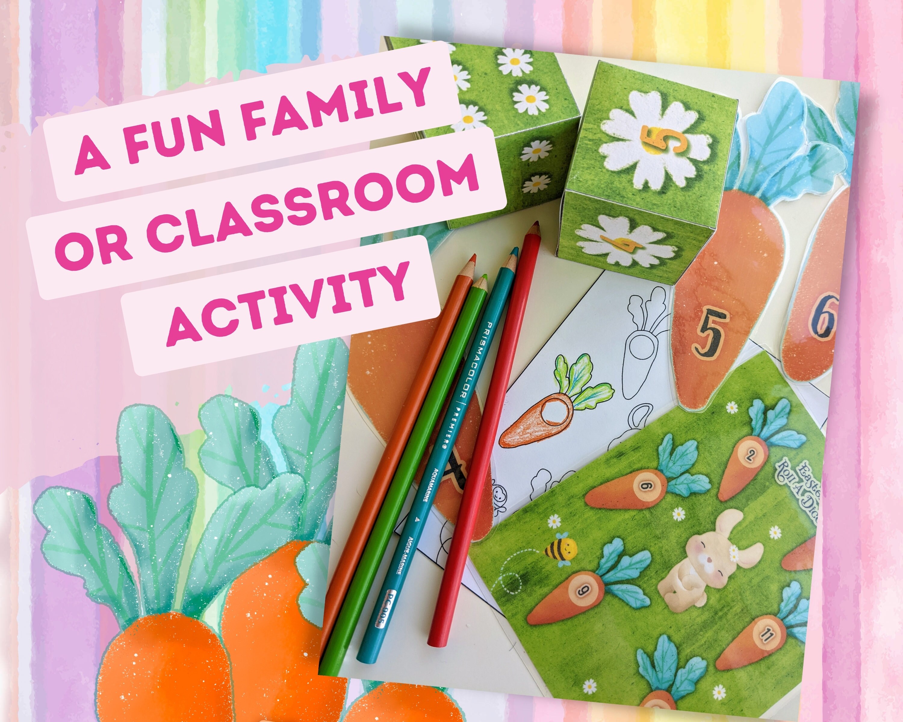 Easter Bingo Dice Game for Children. Roll a Dice Fun Maths Activity or ...