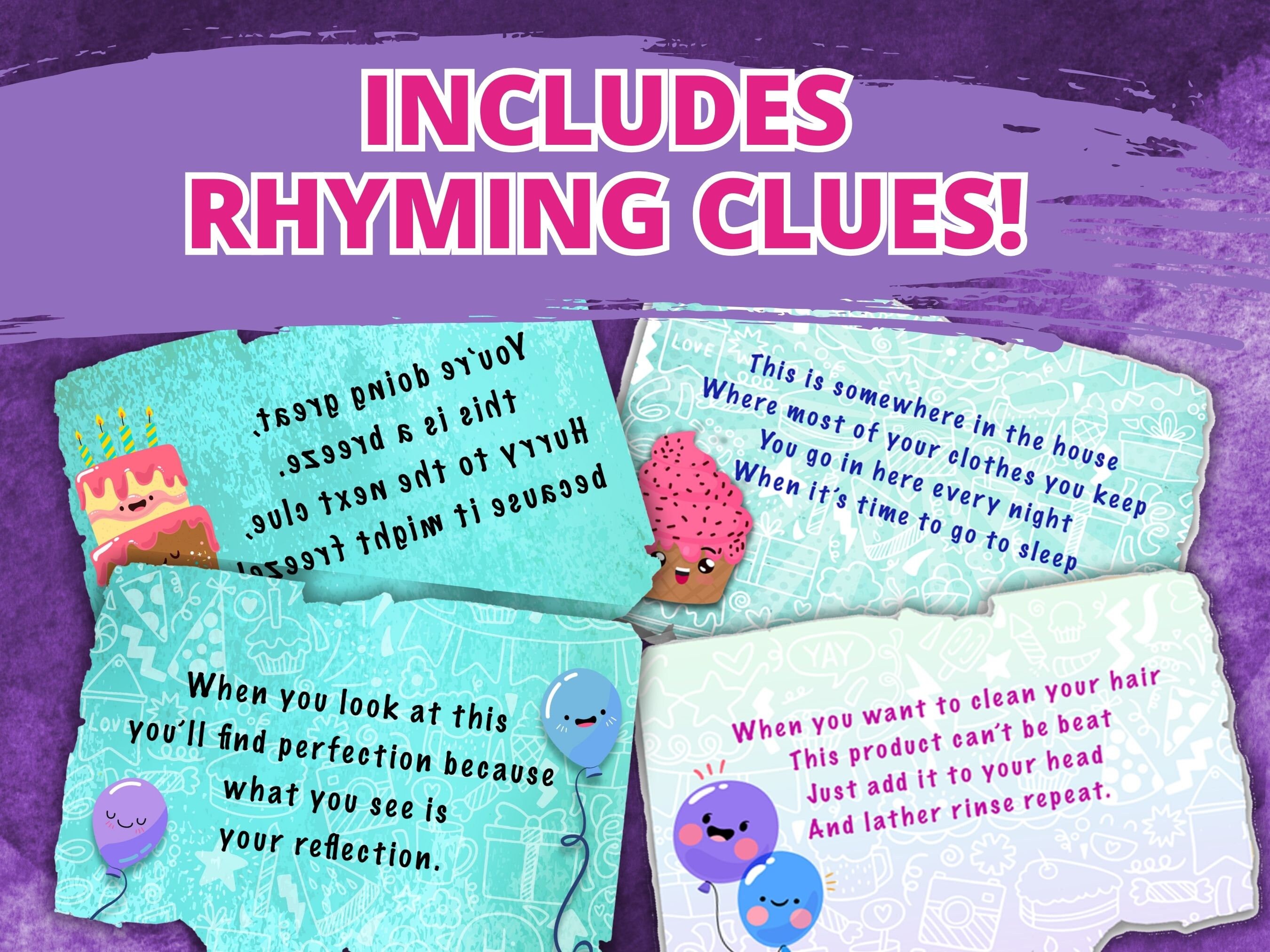 Printable Birthday Treasure Hunt for Kids | Fun Party Game With Rhyming ...