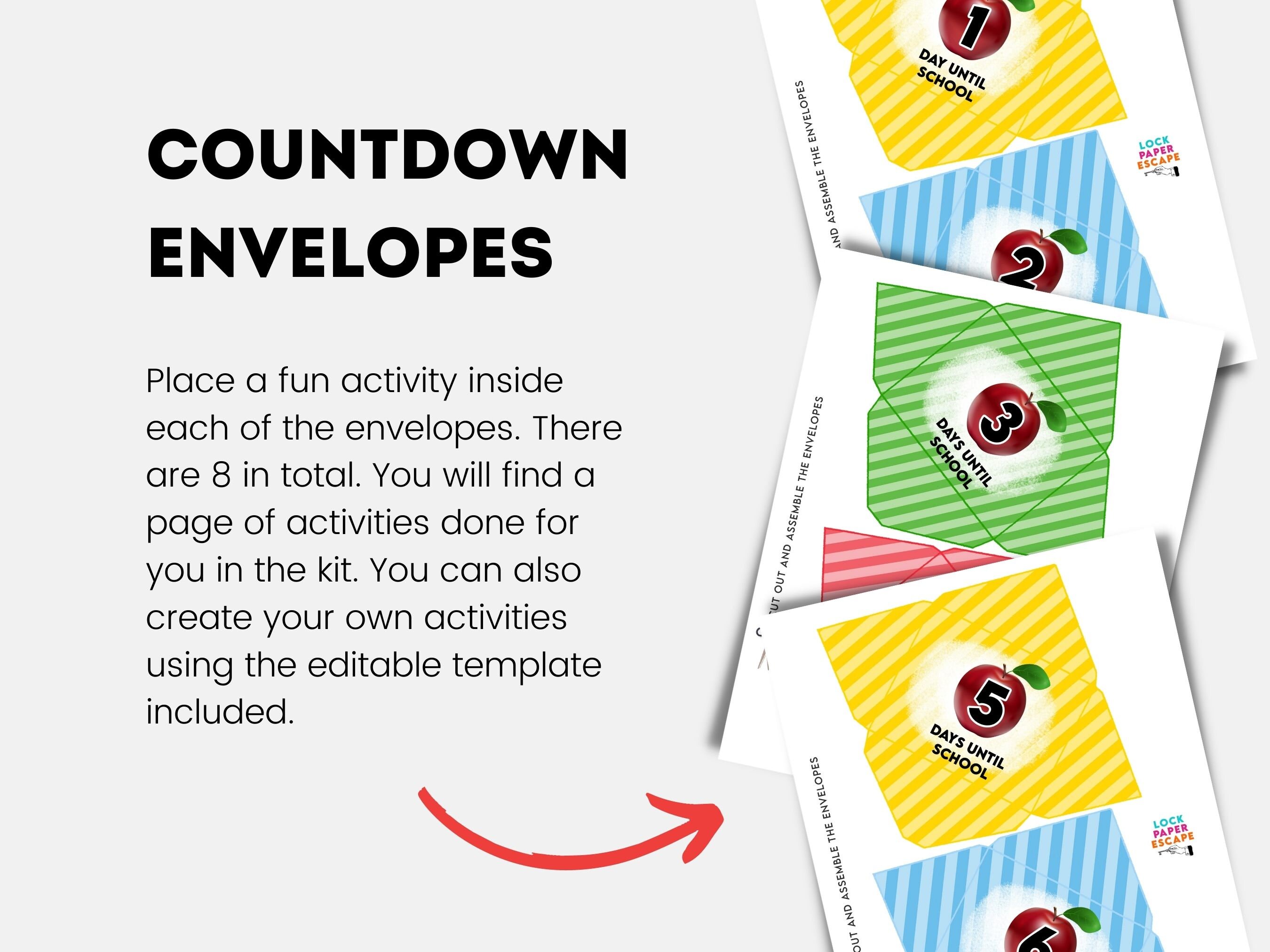 Back to School Countdown Activity Kit. Pencil Gift Box Plus - Etsy UK