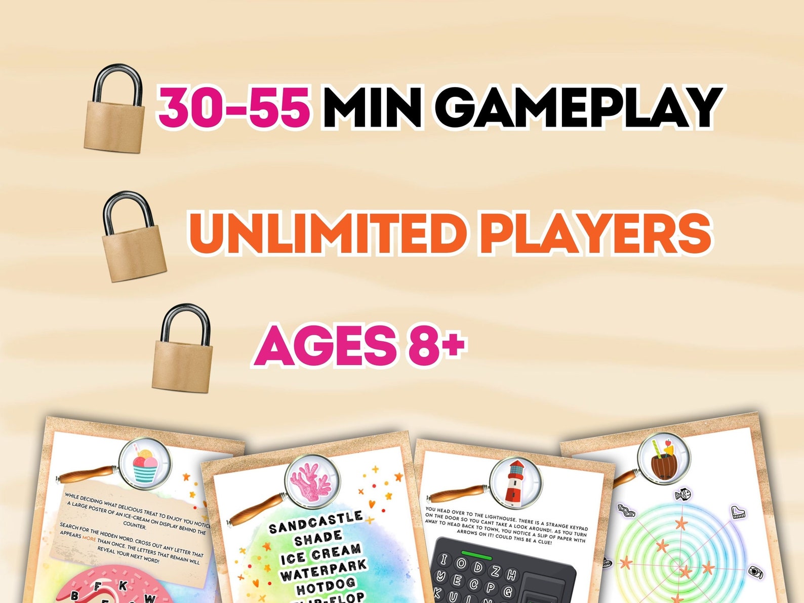 Summer Fun Escape Room for Kids. Printable Puzzle Game. Birthday Party ...
