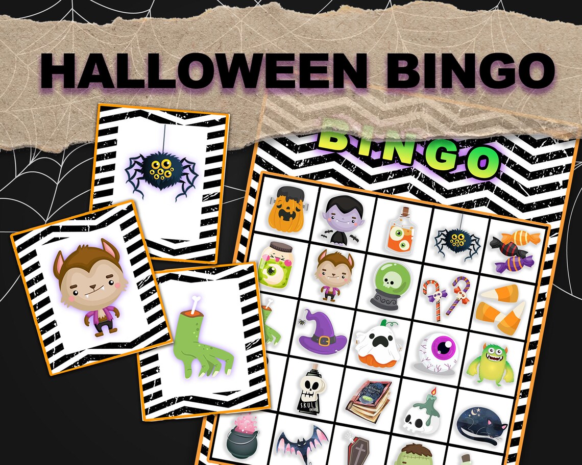Halloween Bingo Game. Printable Halloween Kids Bingo Game. 30 | Etsy