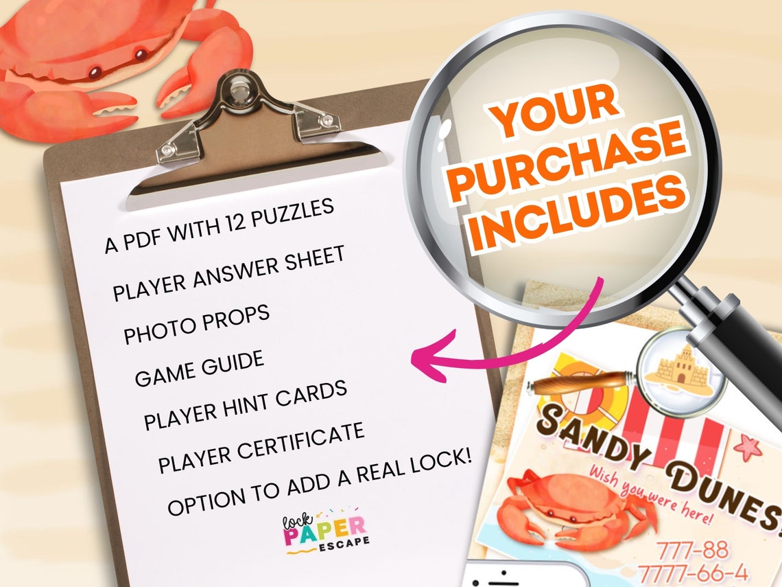 Summer Fun Escape Room for Kids. Printable Puzzle Game. Birthday Party ...