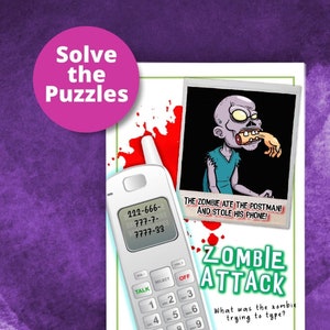 Zombie Halloween Treasure Hunt. Fun Puzzle Party Game, for Tweens and ...