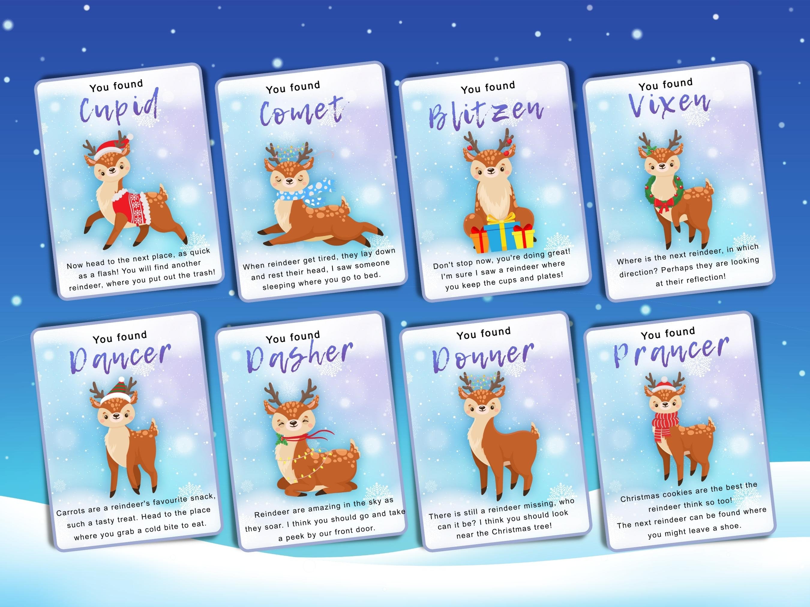 Kids Christmas Reindeer Scavenger Hunt Game (printable) - Etsy