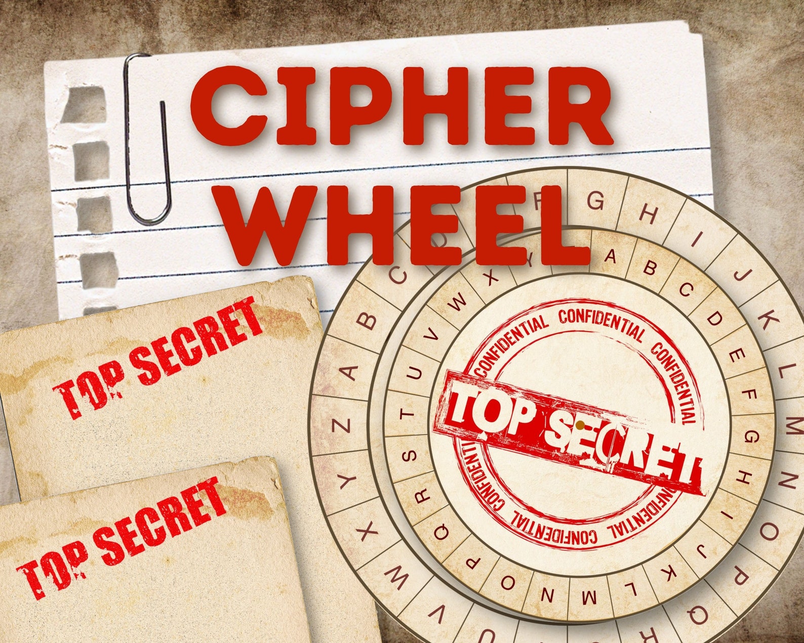 Cipher Wheel Printable Spy Party Escape Room Prop. Fun Spy | Etsy