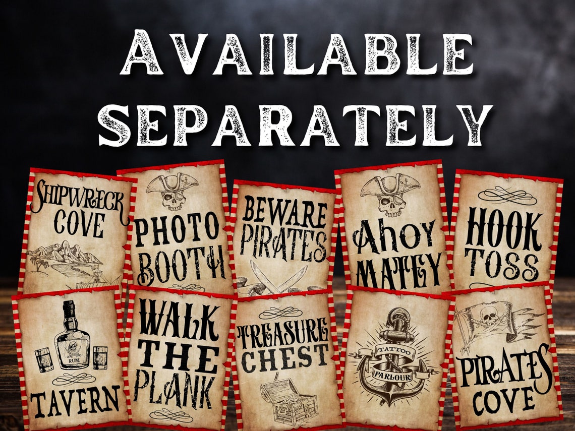 Pirate Decor Pirate Party Banner. Printable Pirate Banner to - Etsy