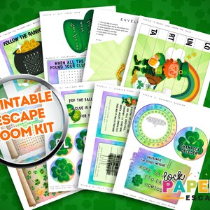 St Patrick's Day Kids Escape Room. Printable Party Game, Cipher Puzzles ...