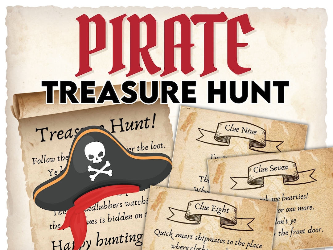 Pirate Treasure Hunt - Fun Printable Scavenger Hunt Game for Kids ...