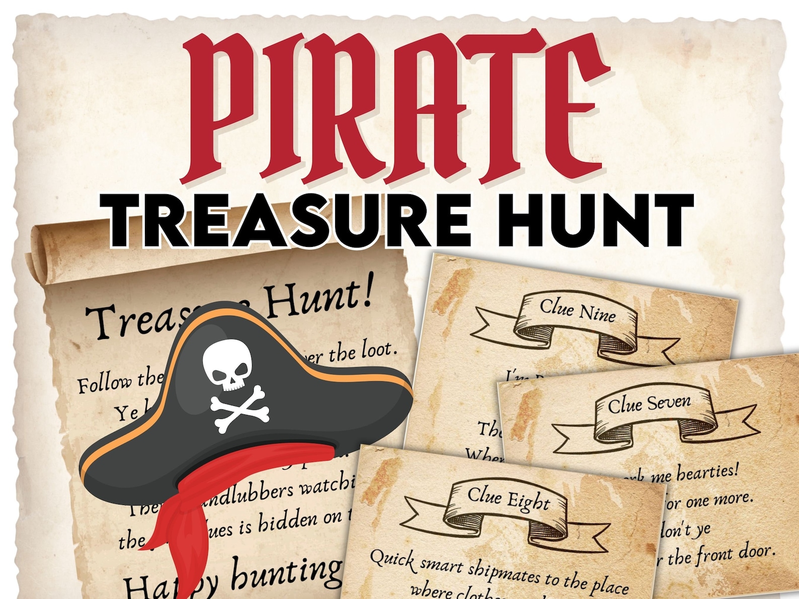 Pirate Treasure Hunt - Fun Printable Scavenger Hunt Game for Kids ...