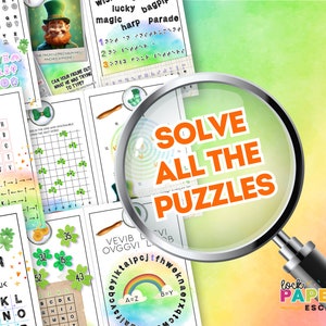 St Patrick's Day Kids Escape Room. Printable Party Escape Room Kit. Fun ...