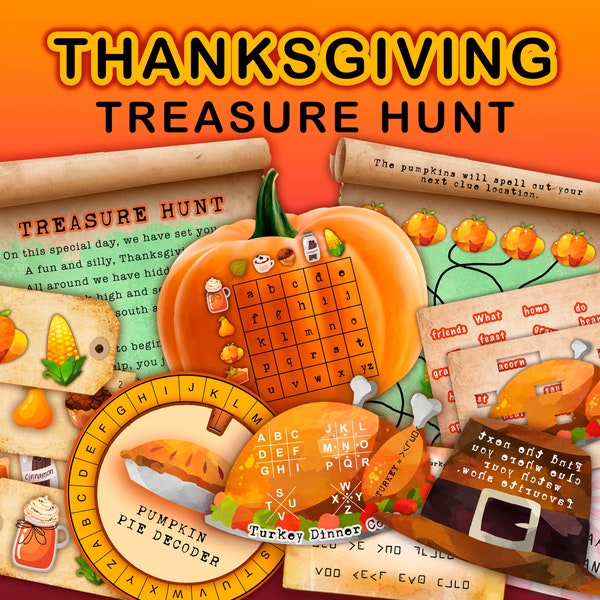 Thanksgiving Treasure Hunt Clues - Etsy