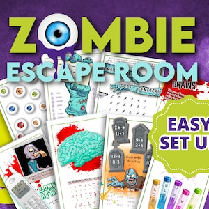 Zombie Escape Room Kids Gane. Printable Puzzle Game. Birthday Party ...