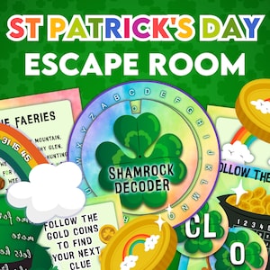 St Patrick's Day Kids Escape Room. Printable Party Game, Cipher Puzzles ...