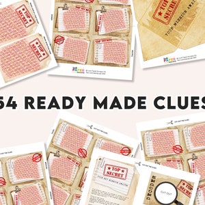 Spy Party Game, Treasure Hunt. 54 Scavenger Hunt Clues. Inside and ...