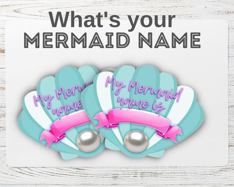 Mermaid Name Party Game. Party Decoration Printable. Whats | Etsy