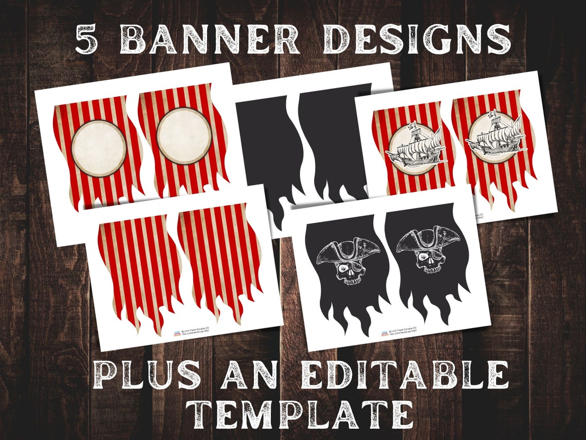 Pirate Decor Pirate Party Banner. Printable Pirate Banner to - Etsy