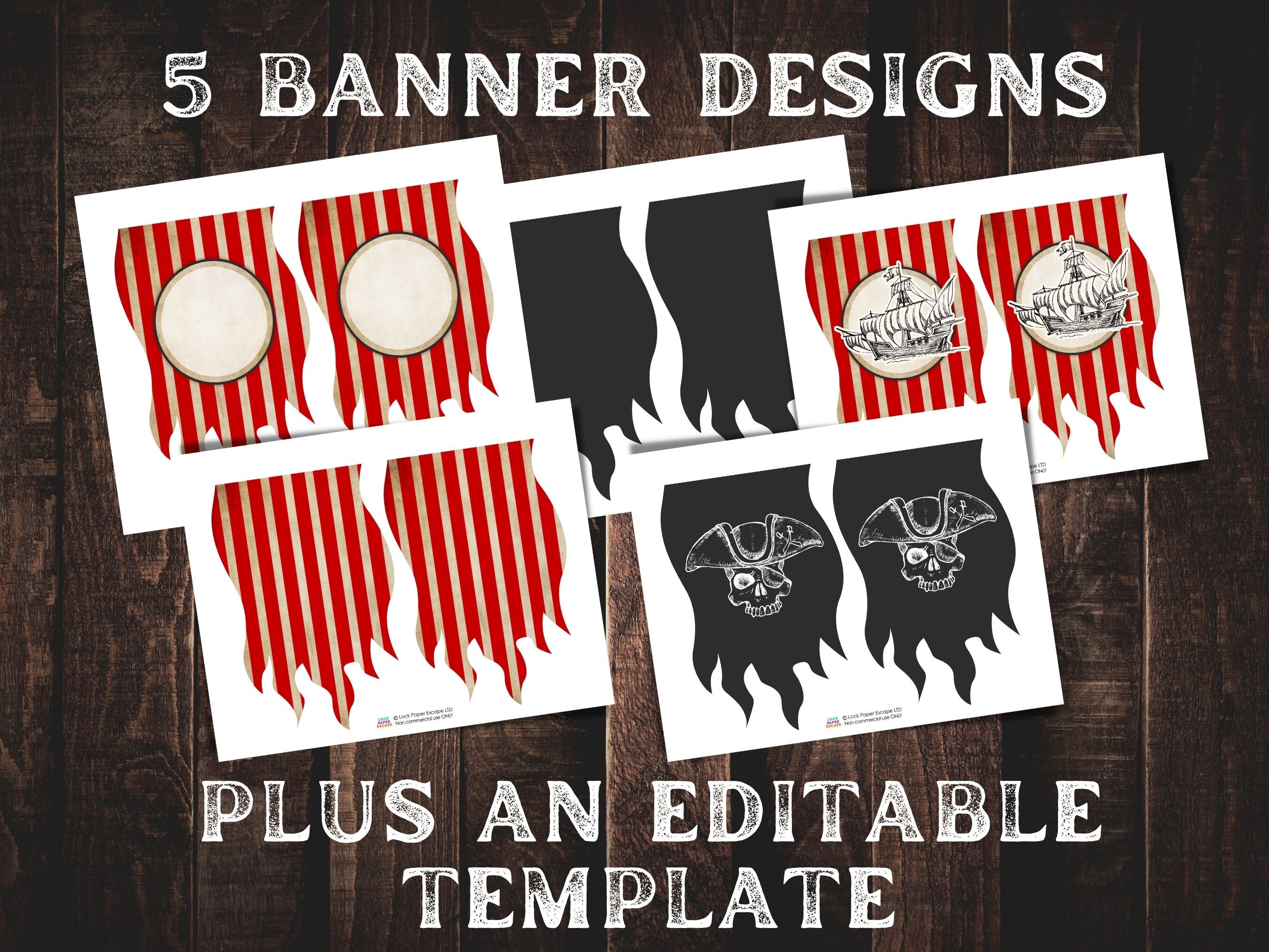Pirate Decor Pirate Party Banner. Printable Pirate Banner to - Etsy
