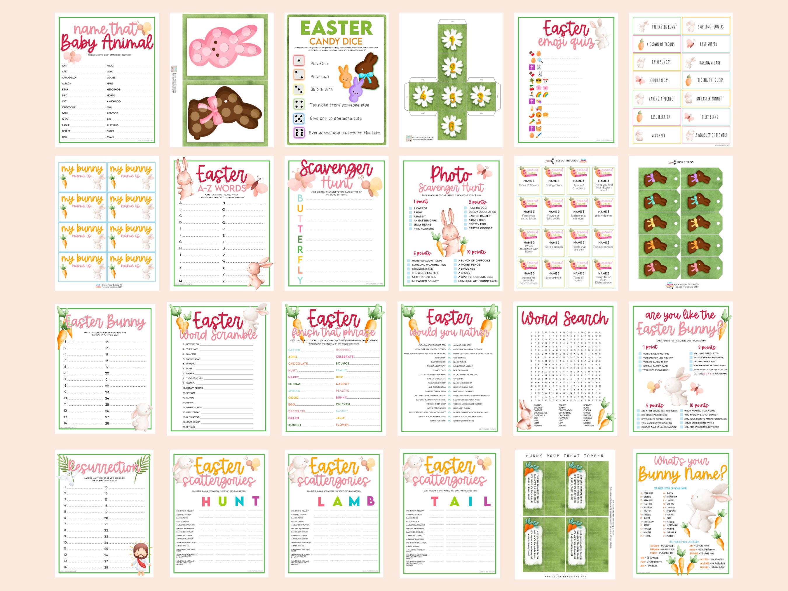 Easter Party Game Bundle: 20 Fun Activities (printable) - Etsy