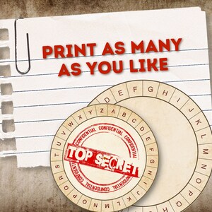 Cipher Wheel Printable, Spy Party Escape Room Prop. Fun Spy Secret Code ...