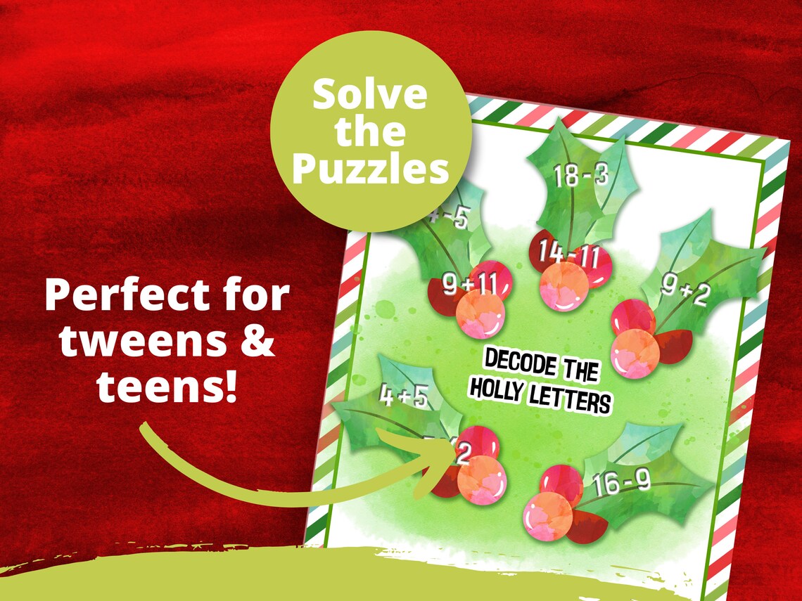 Christmas Treasure Hunt, Scavenger Hunt for Teens and Tweens. Solve the ...