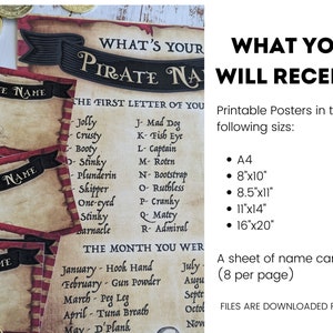 Pirate Name Poster. Pirate Party Game to Print at Home. Birthday Party ...