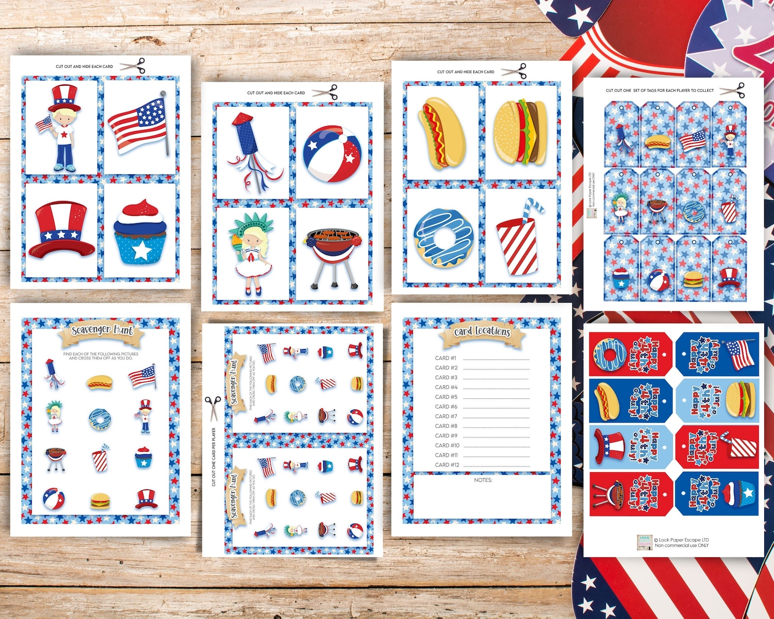 4th of July Scavenger Hunt. Printable Independence Day Fun | Etsy