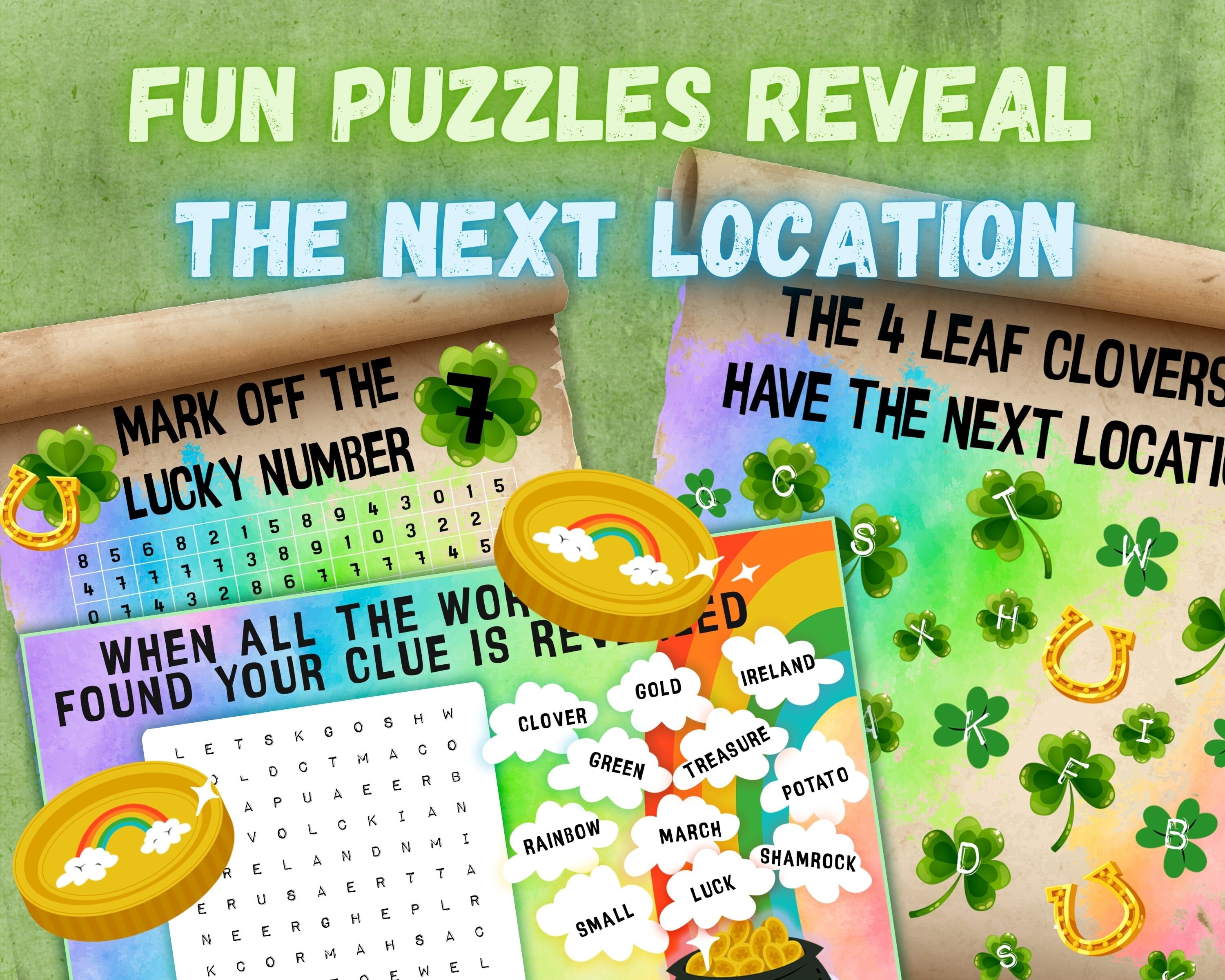 Leprechaun Treasure Hunt. St Patricks Day Scavenger Hunt Clues - Etsy UK