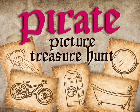 Pirate Treasure Hunt Clues. Picture Scavenger Hunt for Ages | Etsy
