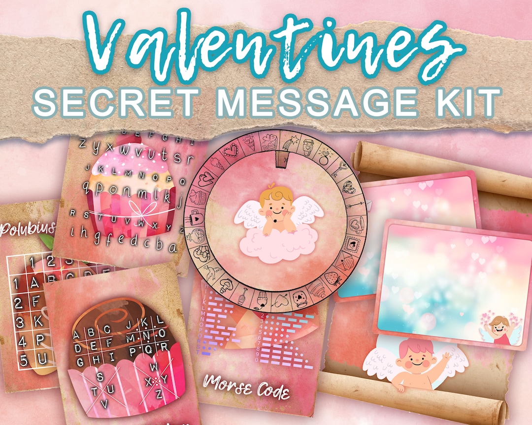 Printable Valentine Secret Message. 5 Cyphers and Codes With Editable ...