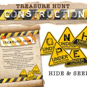 Treasure Hunt, Construction Party Game. Solve Puzzles and Clues to Find ...