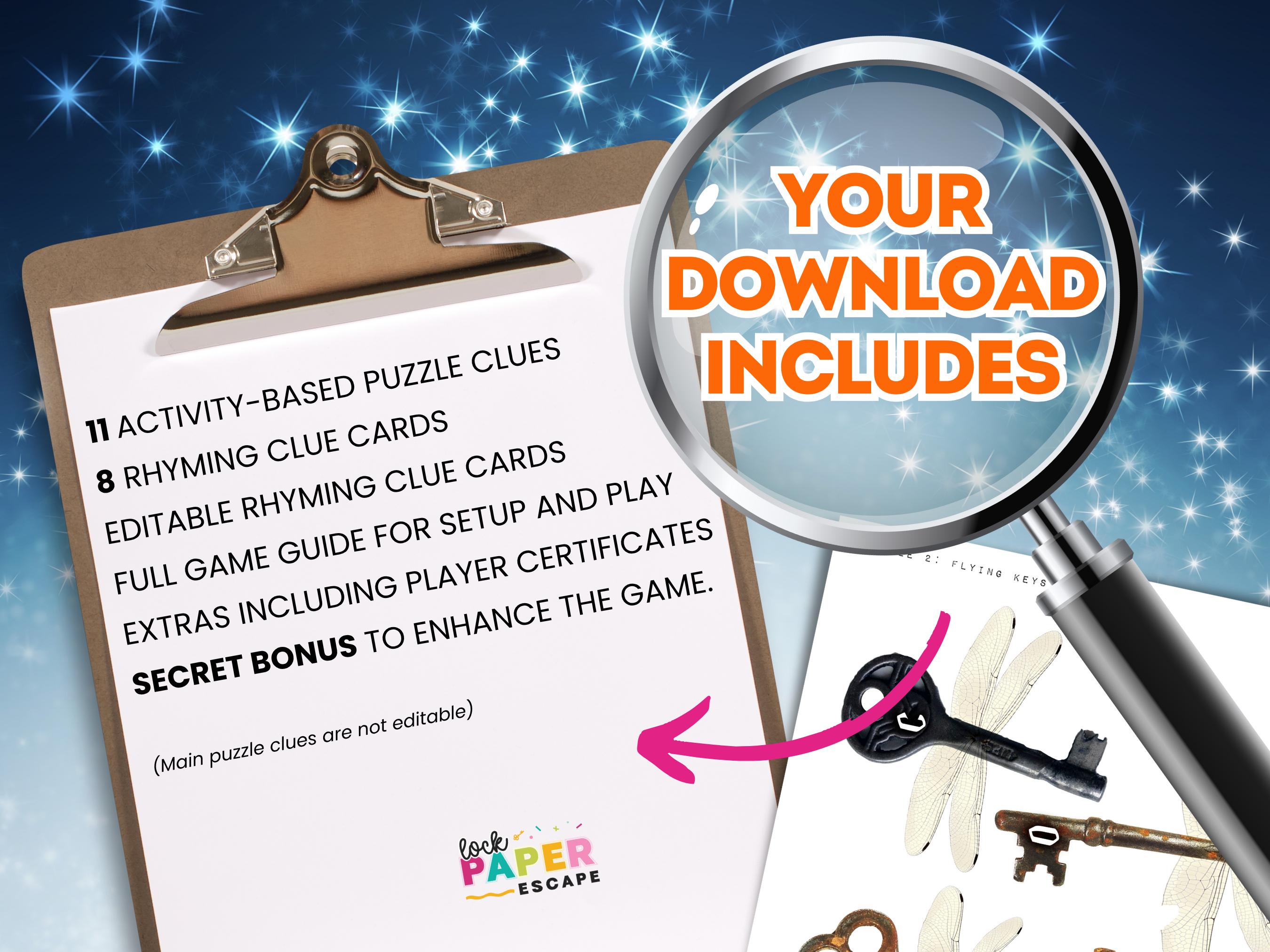 Wizard Escape Room Printable Party Game | Tween Treasure Hunt Puzzle ...