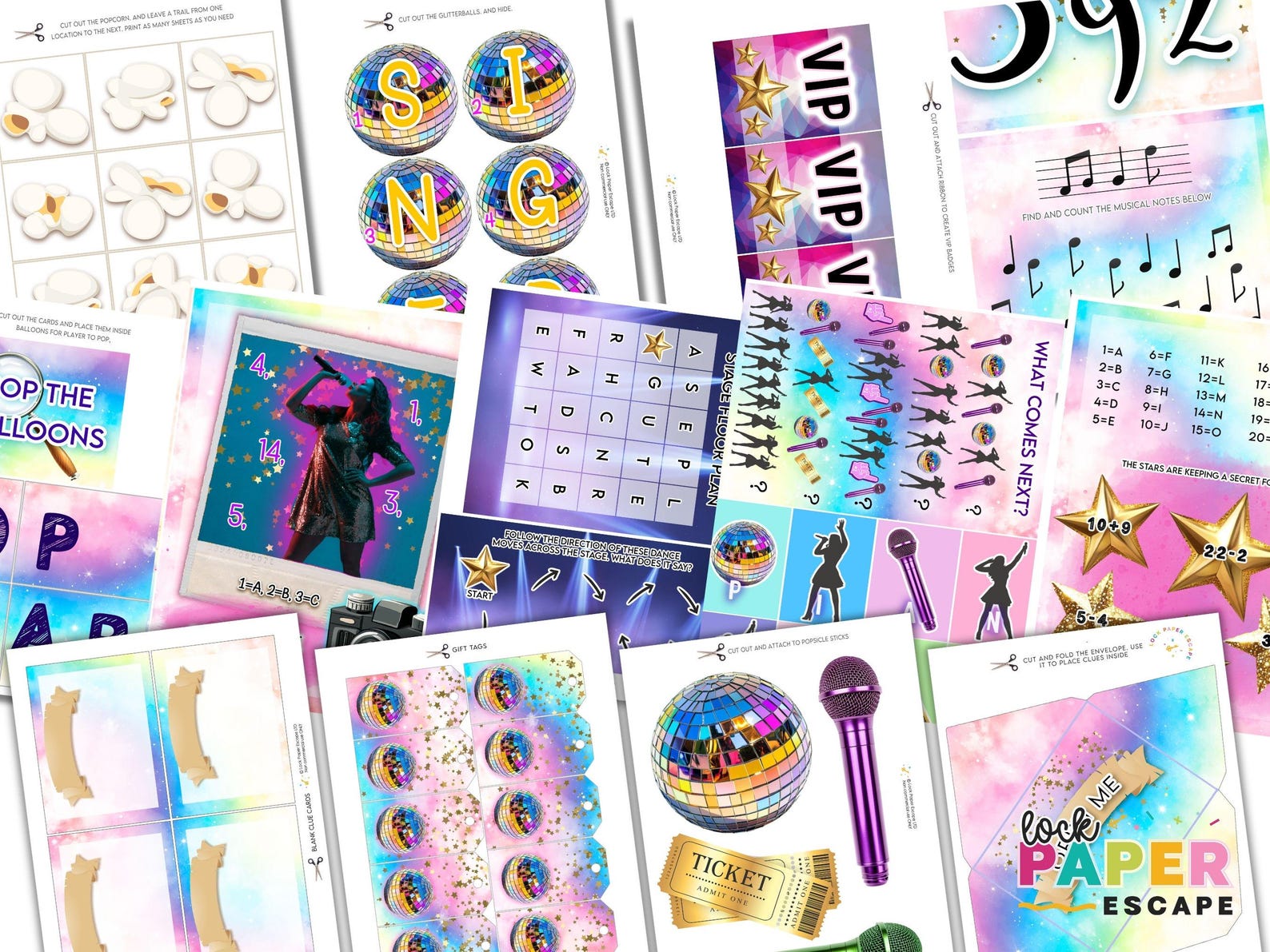 Superstar Fun Escape Room for Kids. Printable Puzzle Game. Birthday ...