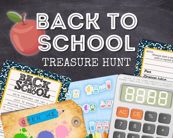 Back To School Treasure Hunt Game. Solve puzzles and clue and find the ...