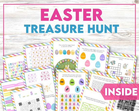 Easter Treasure Hunt for Teens. Scavenger hunt to solve secret messages ...