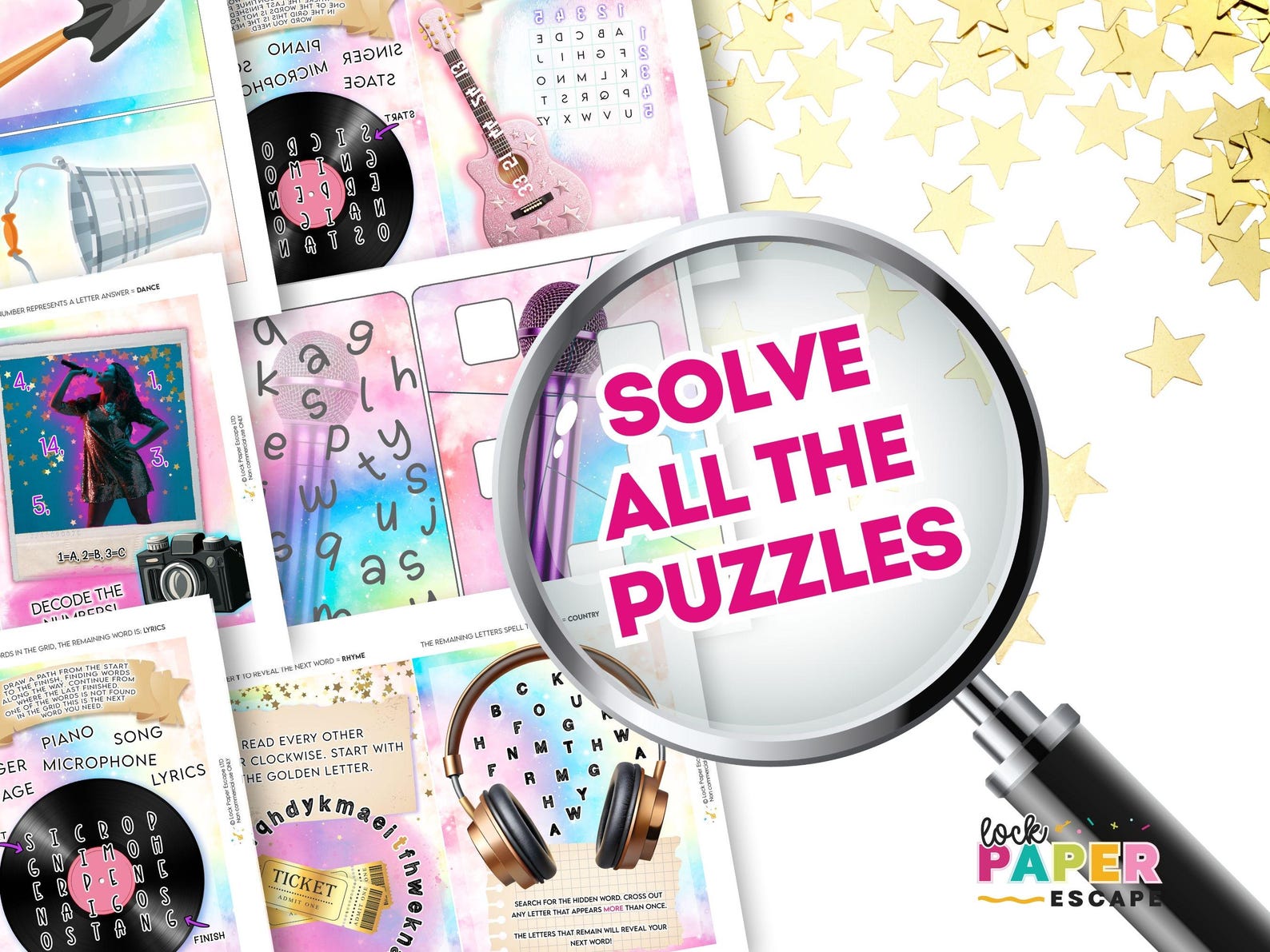 Superstar Fun Escape Room for Kids. Printable Puzzle Game. Birthday ...