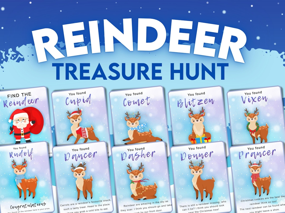 Kids Christmas Reindeer Scavenger Hunt Game (printable) - Etsy