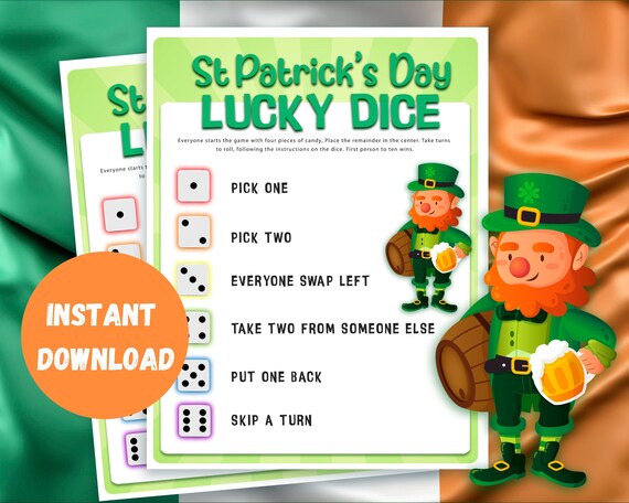 St Patrick's Day game roll a dice. Celebrate the luckiest day of the ...