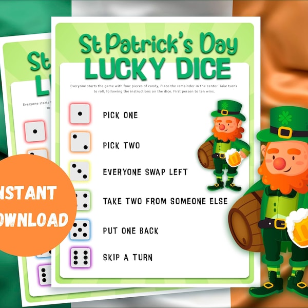 Roll a Leprechaun Printable - Etsy