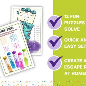 Zombie Escape Room Kids Gane. Printable Puzzle Game. Birthday Party ...