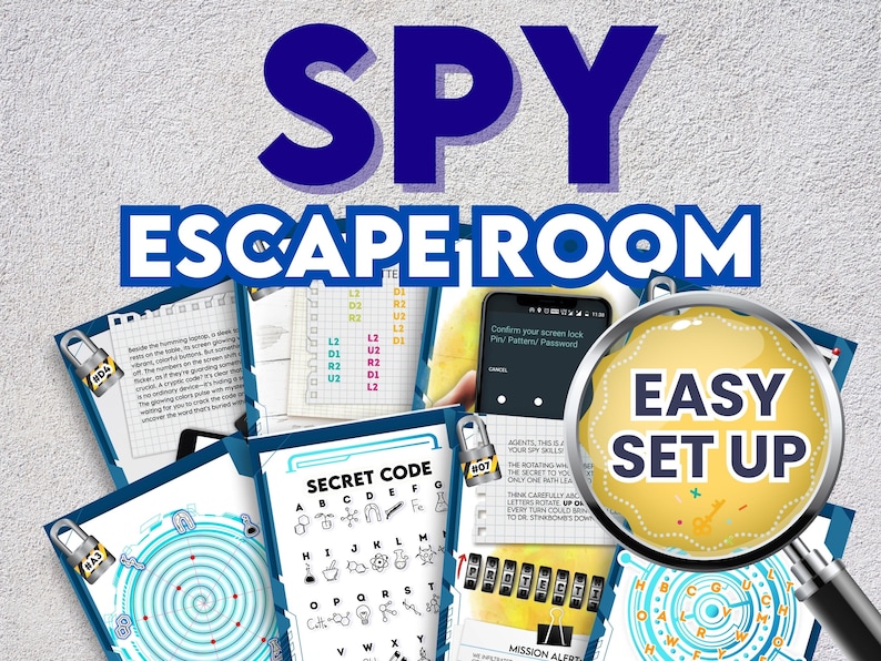 Kids Spy Escape Room, DIY Escape Room Game, Spy Party Activity ...