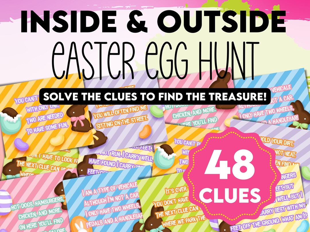 Easter Egg Hunt, Outside and Inside Treasure Hunt Game Ideal for Kids ...